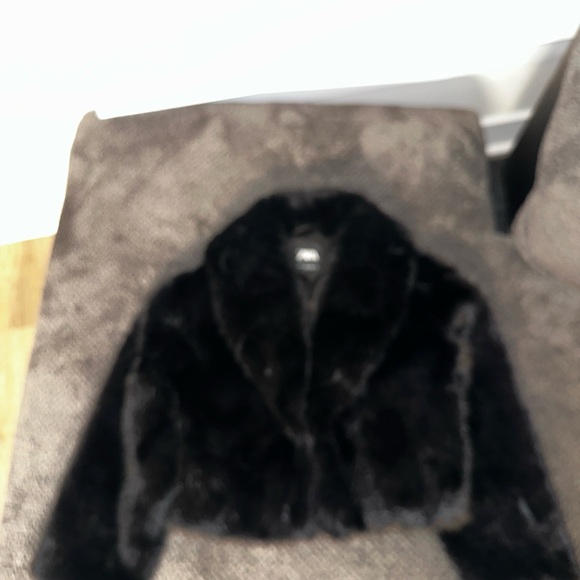 Zara | Jackets & Coats | Zara Black Teddy Jacket | Poshmark